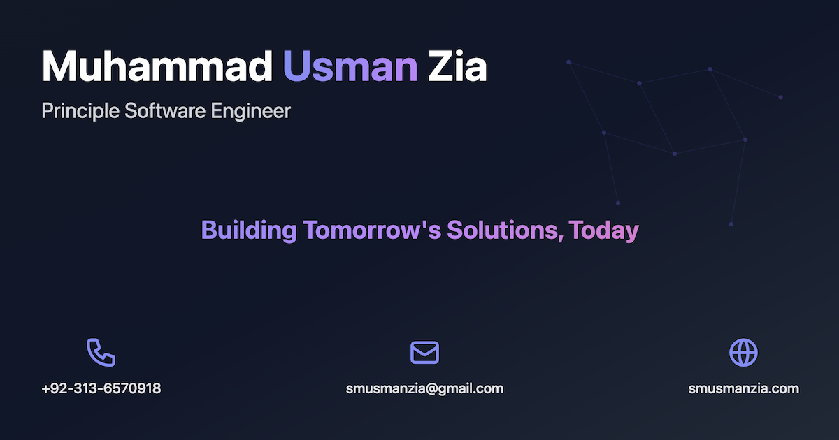 Sheikh Muhammad Usman Zia - Principal Software Engineer